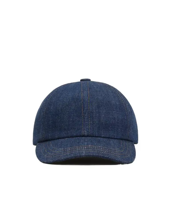 Ami Contrast Stitch Baseball Cap - Indigo