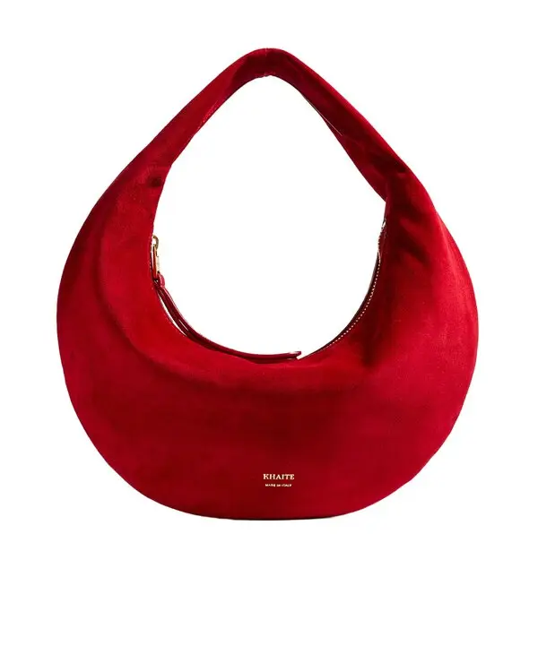 Khaite Mini Olivia Crescent Tote Bag - Red