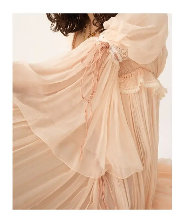 Chloé Oversized Long Ruffled Tulle Dress