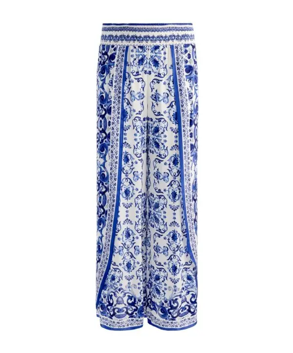 ALICEOLIVIA Alice + Olivia Larissa Open Pleat Pant - Blue