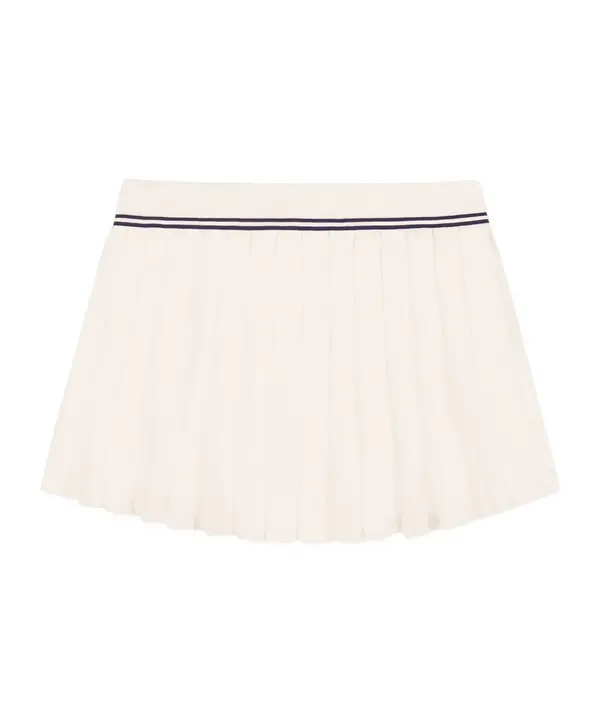 SPORTY  RICH Sporty & Rich Pleated Skirt With Striped Ribbed Waistband