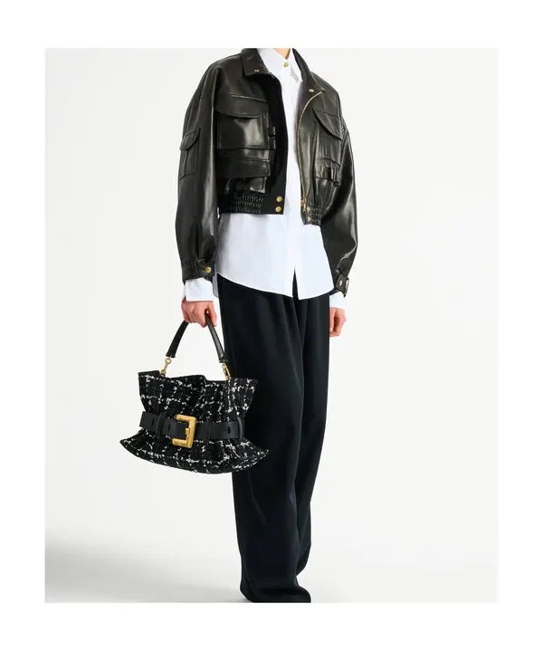 Balmain Medium Anthem Bag In Tweed