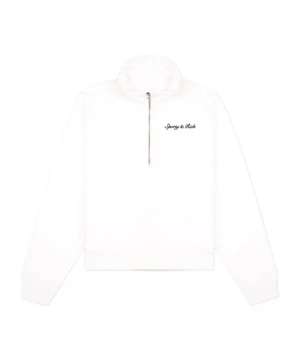 SPORTY  RICH Sporty & Rich Long-sleeved Zip-up Shirt With Embroidered Logo