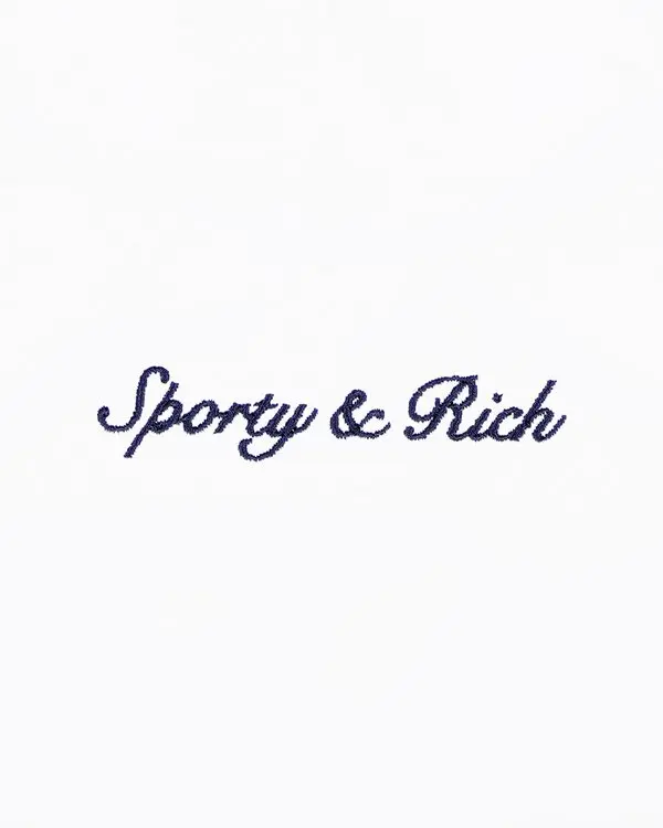 SPORTY  RICH Sporty & Rich Long-sleeved Zip-up Shirt With Embroidered Logo