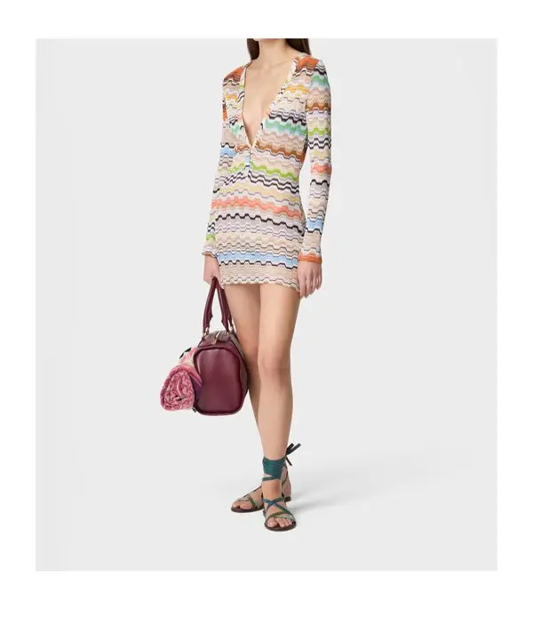 Missoni Raschel Knit Deep V-neck Dress