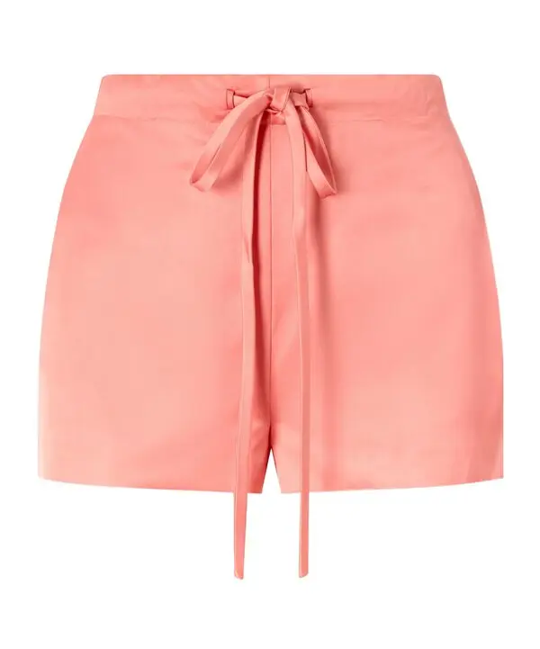 Khaite Robbie Satin-twill Shorts - Pink