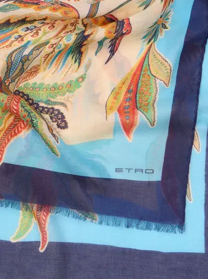 Etro Patterned Frayed-edge Scarf