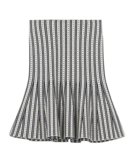 Alexander McQueen Striped Pleated Mini Skirt