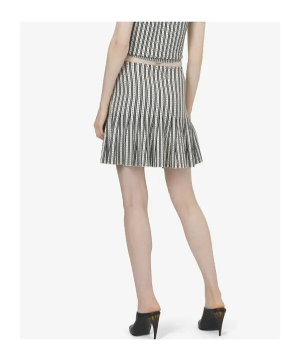 Alexander McQueen Striped Pleated Mini Skirt