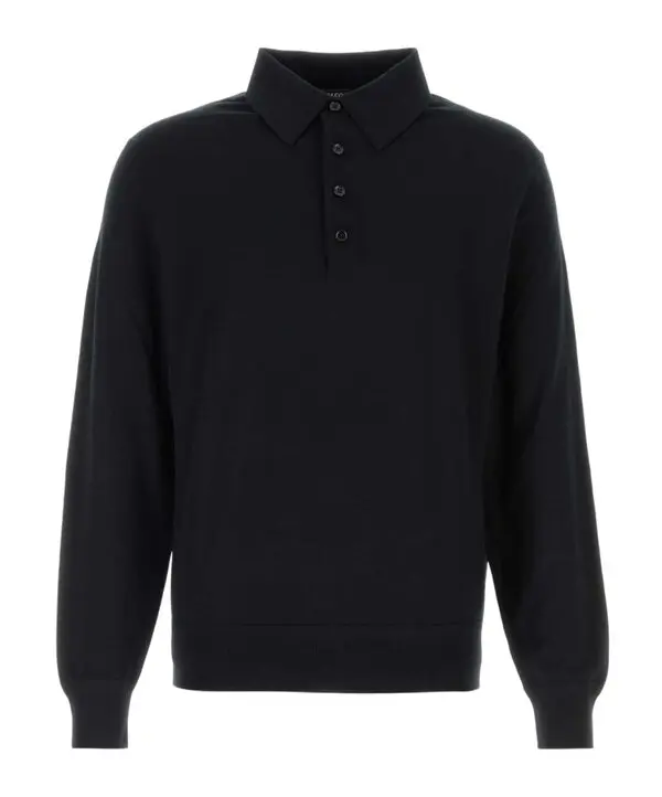 TOM FORD Fine Gauge Long-sleeve Polo Shirt - Black