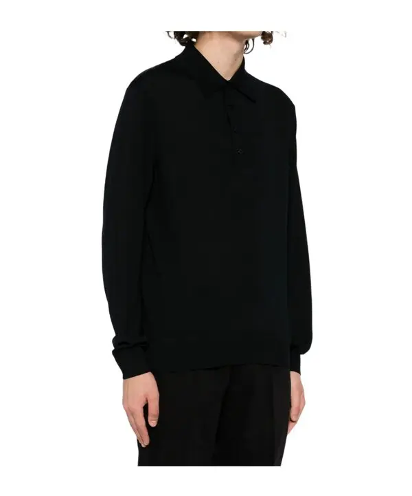 TOM FORD Fine Gauge Long-sleeve Polo Shirt - Black