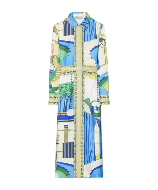 Tory Burch Printed Silk Shirtdress