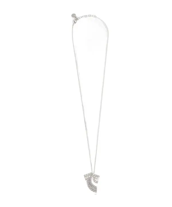 FERRAGAMO Crystal Embellished Animal Motif Necklace - Silver