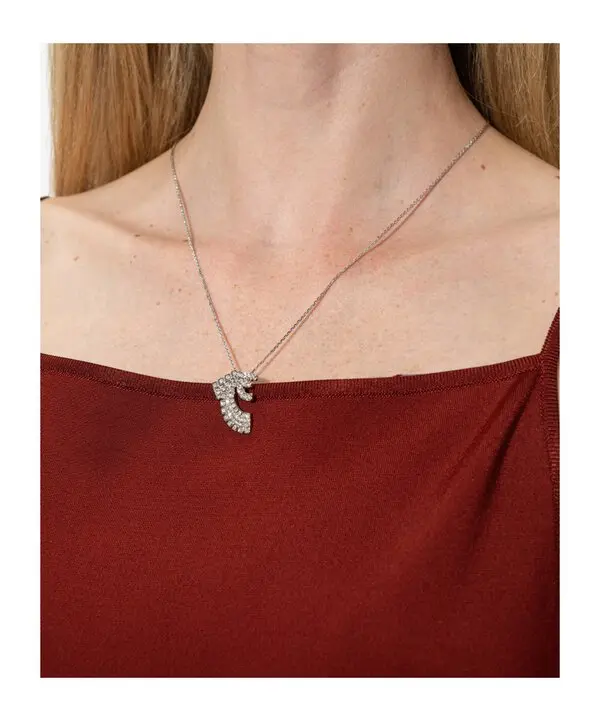 FERRAGAMO Crystal Embellished Animal Motif Necklace