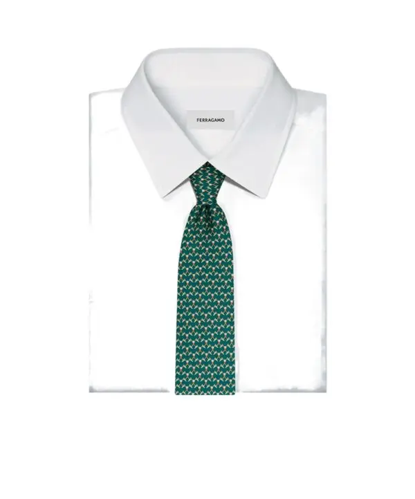 FERRAGAMO Club Print Silk Neck Tie