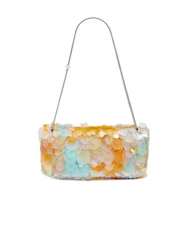 Rabanne Sequin Chain Strap Clutch Bag
