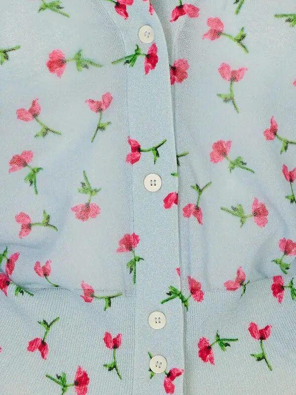 JIL SANDER Floral V-neck Cardigan
