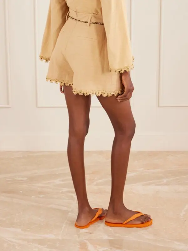 Zimmermann Mahon Flower Pleated Shorts