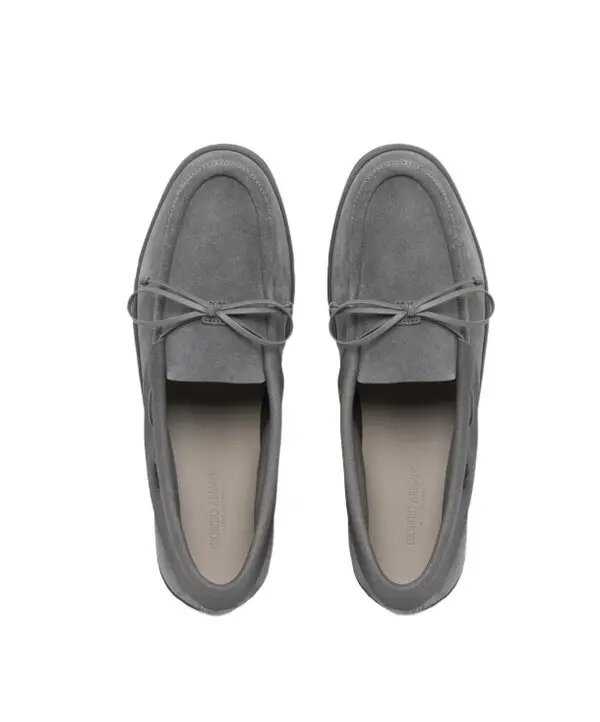 Giorgio Armani Suede Loafers With Rubber Soles