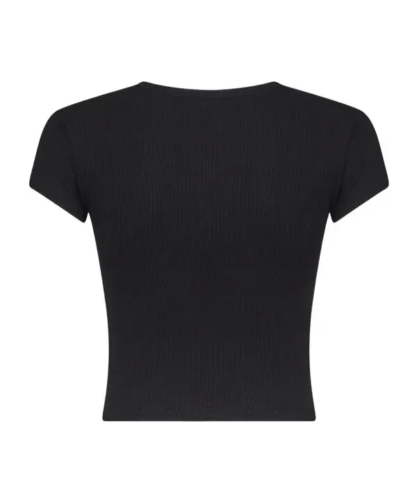 VIVIENNE WESTWOOD Cropped Ribbed T-shirt With Orb Embroidery