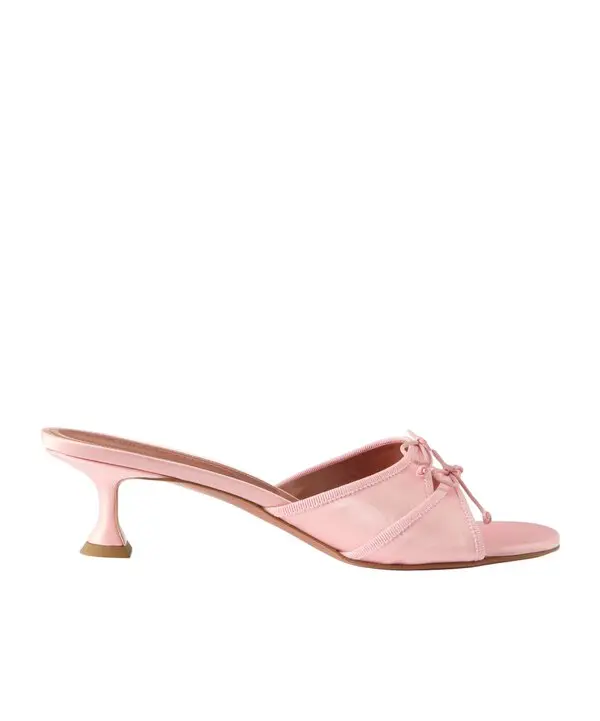 Amina Muaddi Eleonora 45mm Satin Open Toe Mule