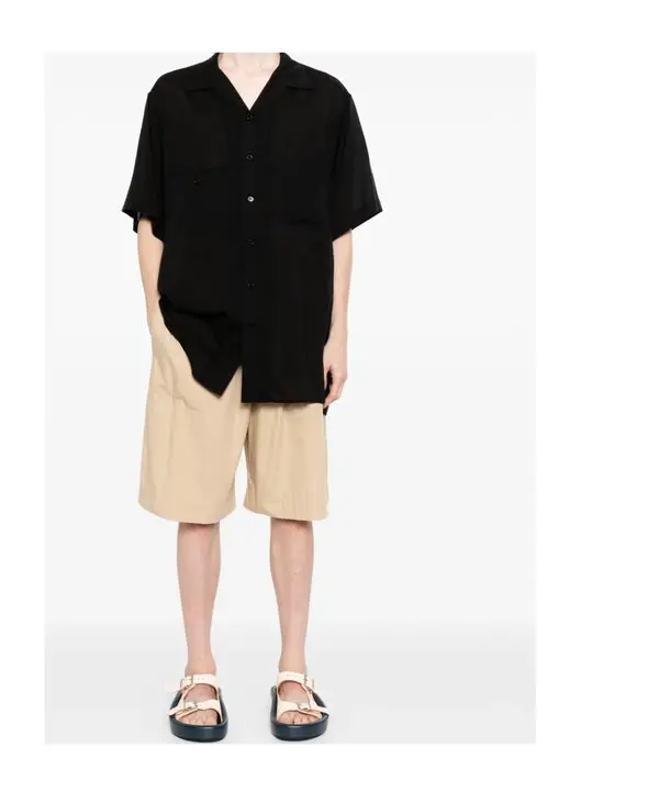 Yohji Yamamoto Cuban-collar Short-sleeve Shirt