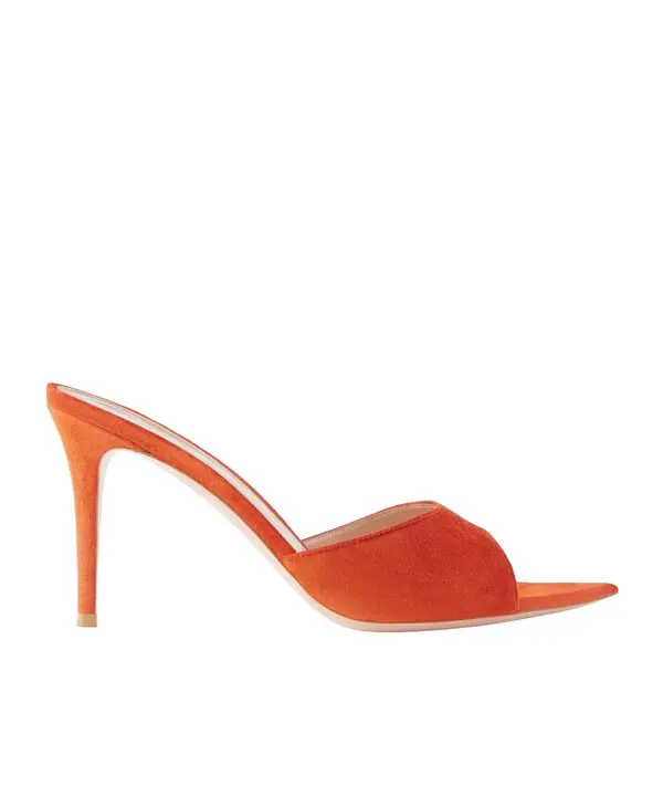GIANVITO ROSSI Elle 85 Suede Sandals - Red