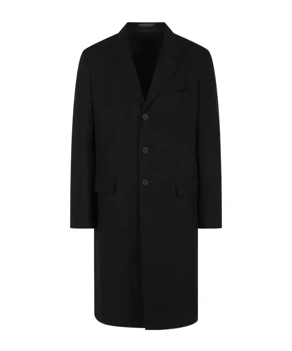 Yohji Yamamoto Long Button-up Coat - Black