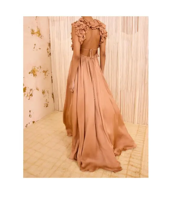 Ulla Johnson Ruffled Maxi Dress With Open Back
