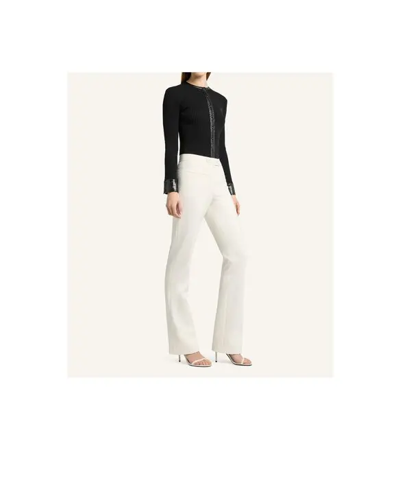 COURREGES Ribbed Knit Cardigan With Embroidered Logo