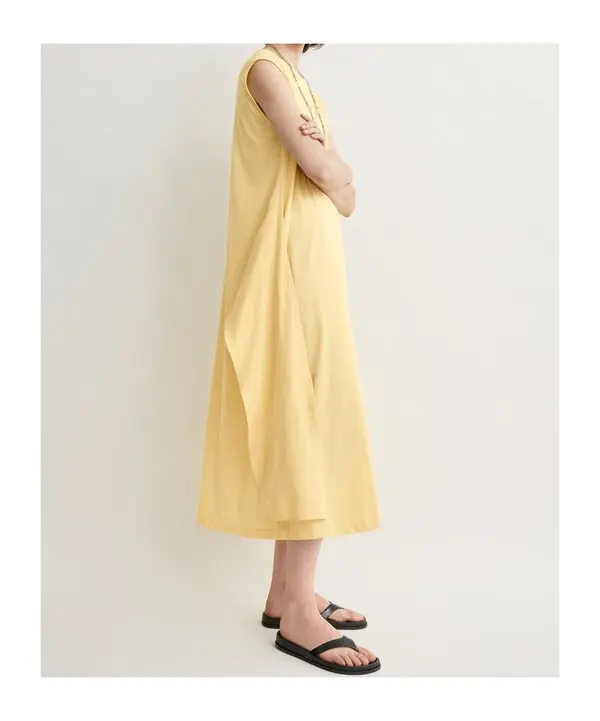 TOTEME Sleeveless Knot Detail Midi Dress - Cream
