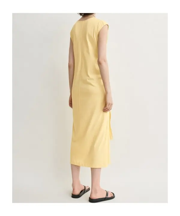 TOTEME Sleeveless Knot Detail Midi Dress - Cream