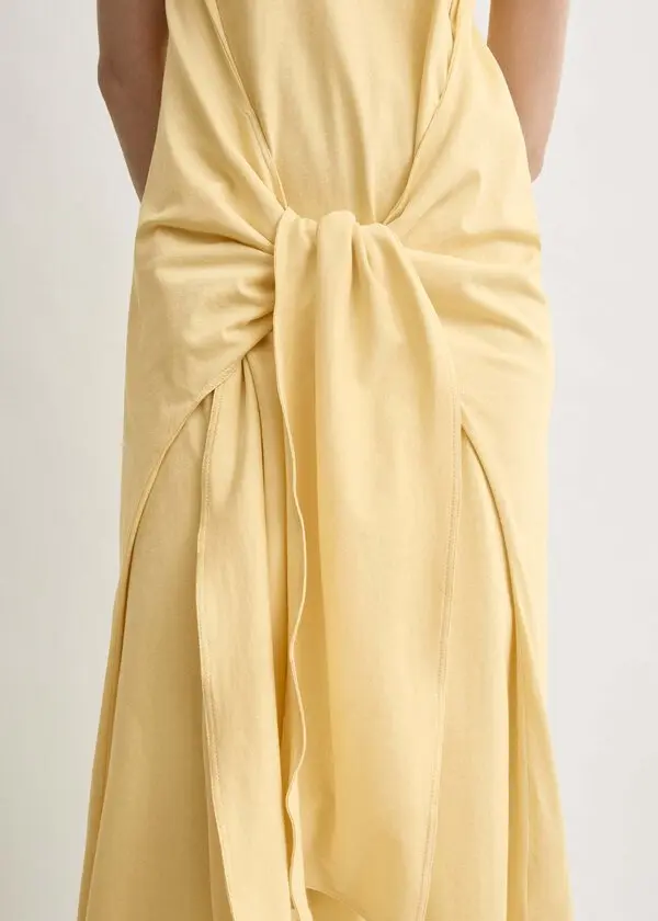 TOTEME Sleeveless Knot Detail Midi Dress - Cream