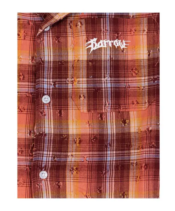 BARROW Distressed Check Bowling Shirt