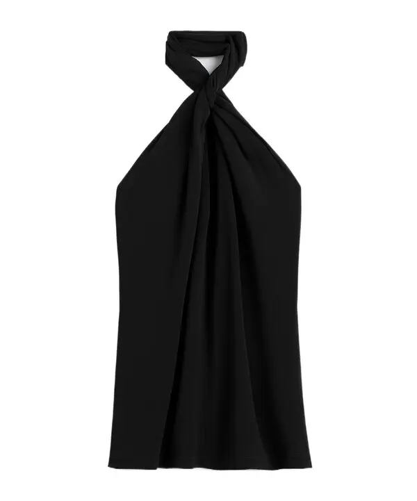 TOTEME Twisted Halterneck Top - Black
