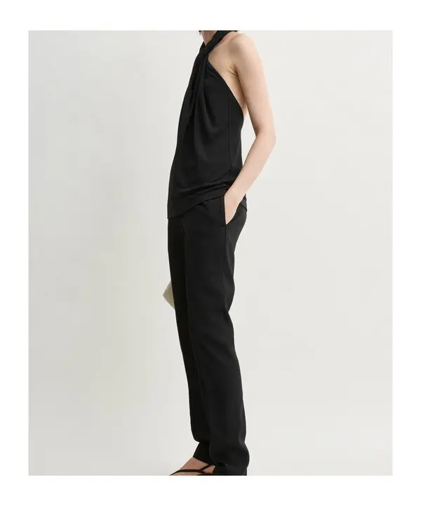 TOTEME Twisted Halterneck Top - Black