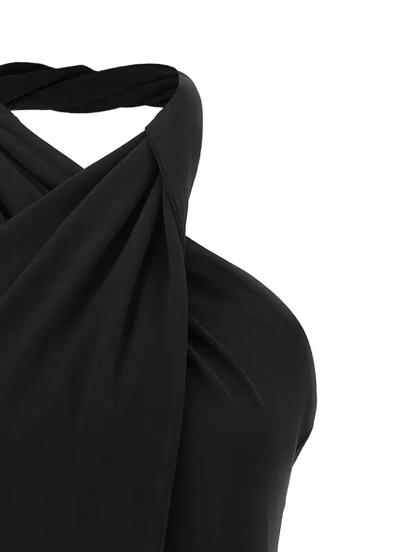 TOTEME Twisted Halterneck Top - Black