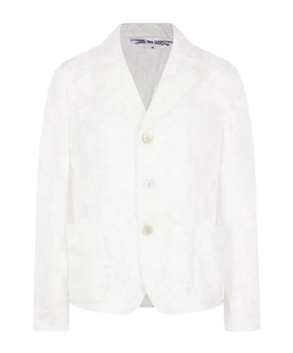 Comme Des Garçons Lapel Long-sleeved Suit Jacket - White