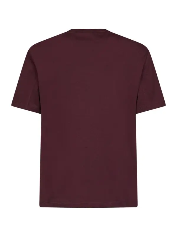 Brunello Cucinelli Logo Embroidered Crewneck T-shirt - Deep Red