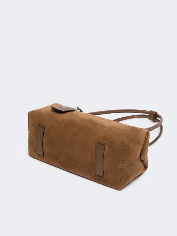 Max Mara Horizontal Boston Bag In Split Leather