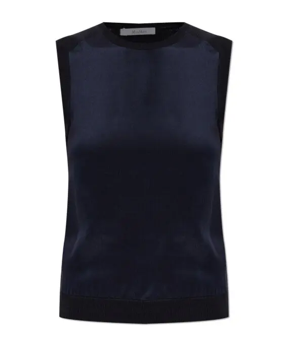 Max Mara Sleeveless Ribbed-knit Silk Sweater - No