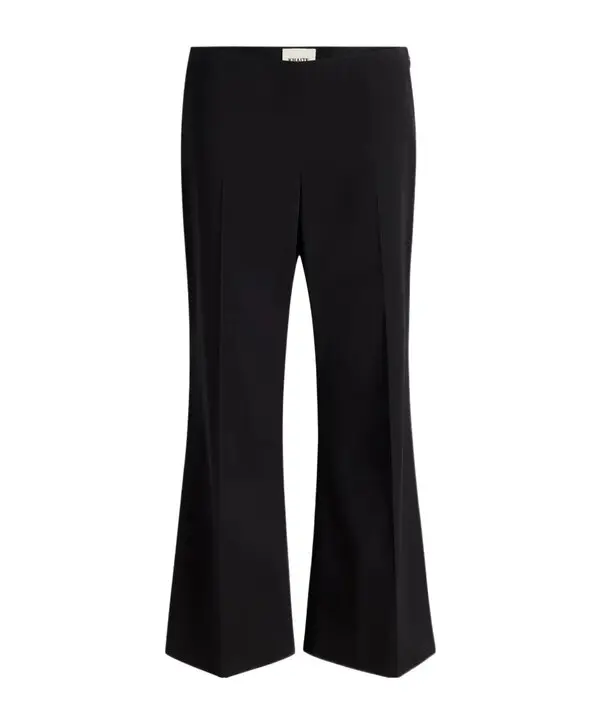 Khaite Walter Cotton And Silk-blend Flared Pants - Black