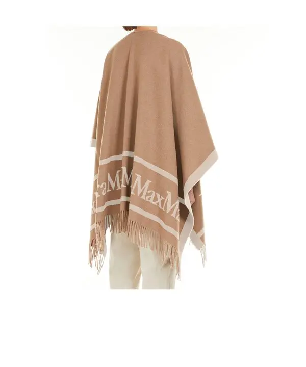 Max Mara Logo-intarsia Fringed Cape