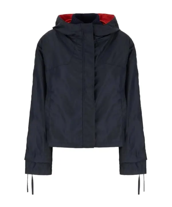 Iceberg Drawstring-cuff Hooded Jacket - Black