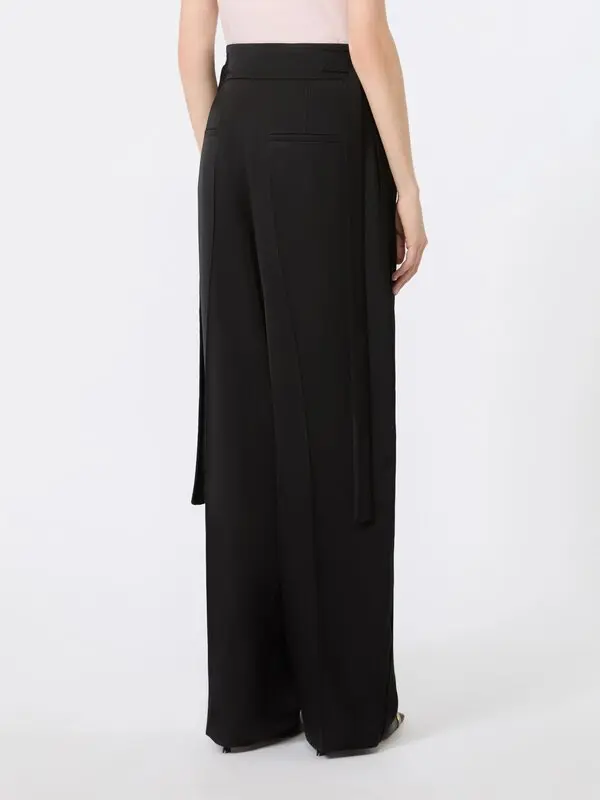 Sportmax Buckle-detail Pleated Wide-leg Trousers
