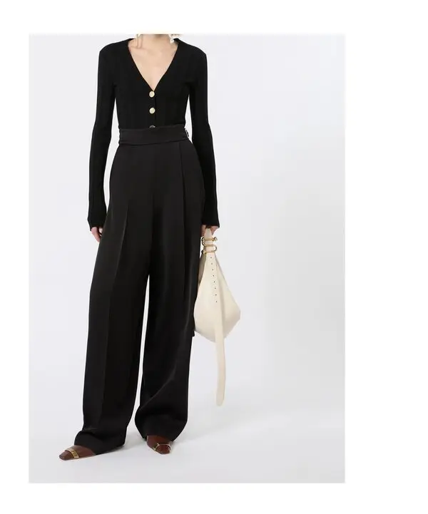 Sportmax Buckle-detail Pleated Wide-leg Trousers