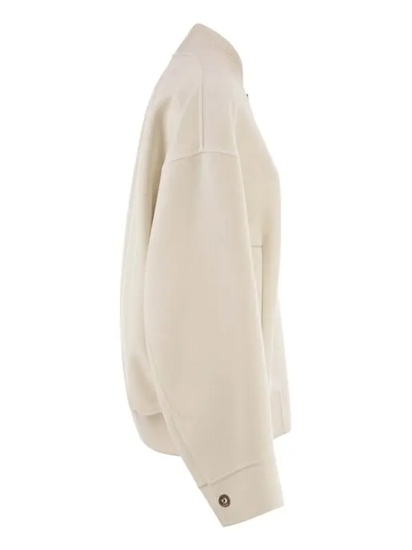 Sportmax Ondata Zip-up Bomber Jacket - White
