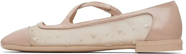 JIMMY CHOO Eleri Ballet Flats With Pearl Embellishments