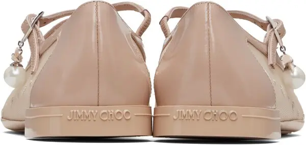 JIMMY CHOO Eleri Ballet Flats With Pearl Embellishments