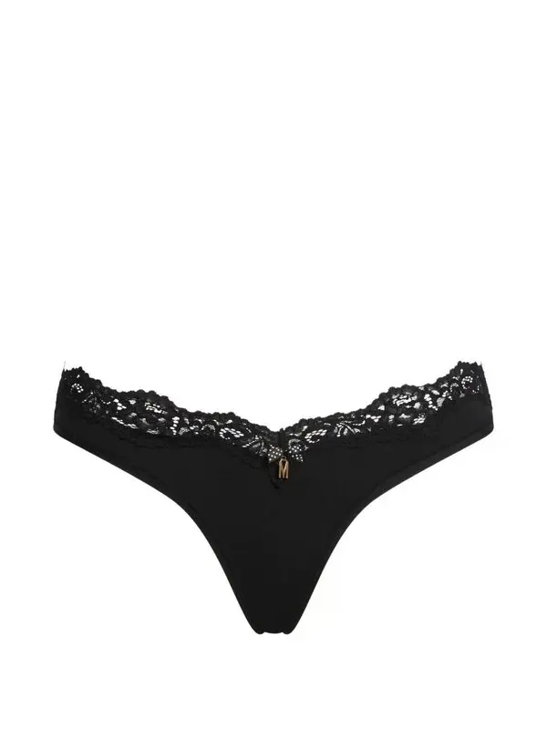Moschino Lace-trim Bow-detail Thong